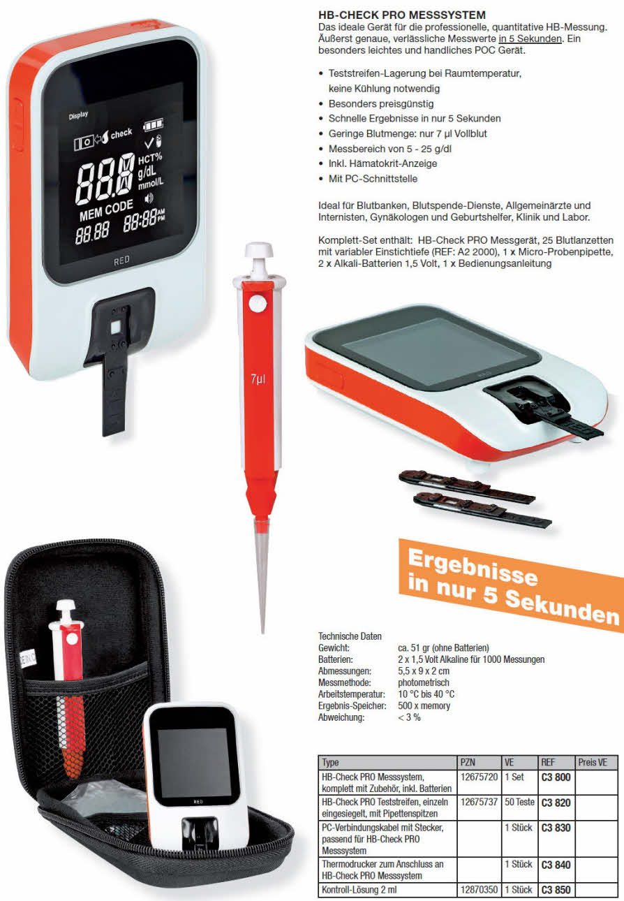 HB-Check Pro Messsystem professionelle quantitative HB-Messung